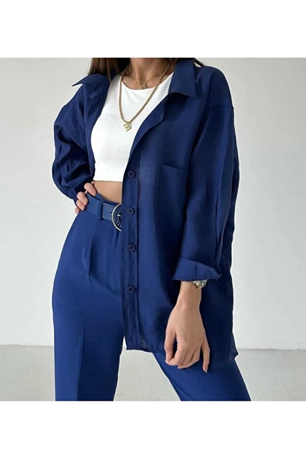 blackbonds Kadın Keten Gömlek Yazlık Oversize Gömlek Yeni Sezon ...