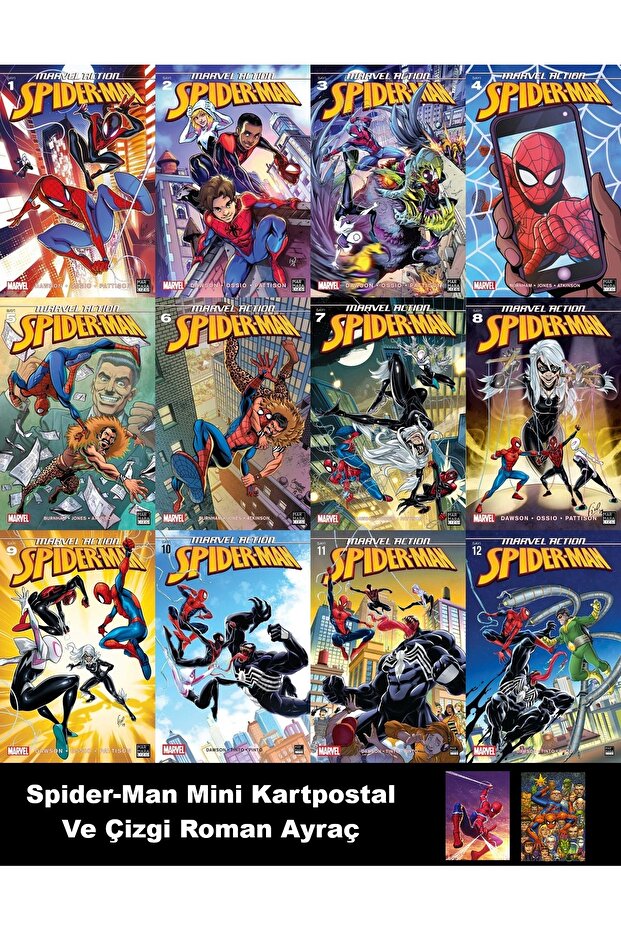 Marmara Çizgi Yayınları Marvel Action Spider-man (1-12) Çizgi Roman ...