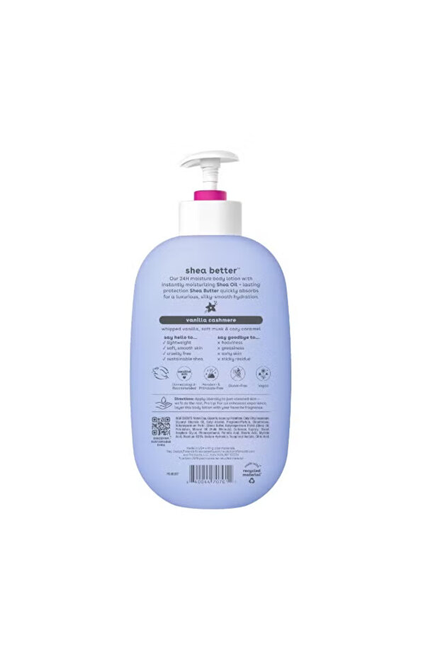 Eos Shea Better Body Lotion- Vanilla Cashmere, 24-Hour Moisture Skin ...