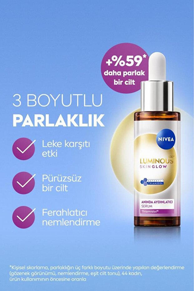 NIVEA Luminous630 Skin Glow Anında Aydınlatıcı Serum 30ml, Eşit Cilt ...