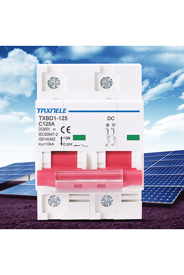 Choice 125A 2P DC 600V Solar Mini Circuit Breaker Battery Switch 125A ...