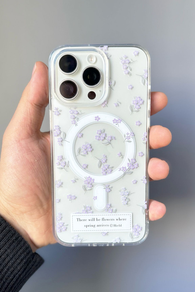 KVK PRİVACY iPhone 16 Pro Max Case Purple Flower Pattern Magsafe ...