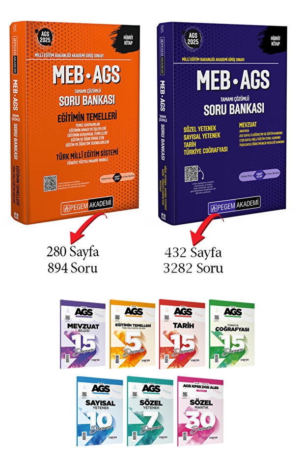 Pegem Akademi Yayıncılık 2025 AGS TÜM DERSLER Soru Bankası Tarih Coğrafya Eğitimin Temelleri ...
