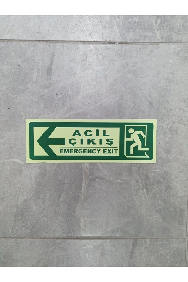 ünalgrup 30X10 cm Phosphorescent Fire Warning (Emergency Exit) Sign ...