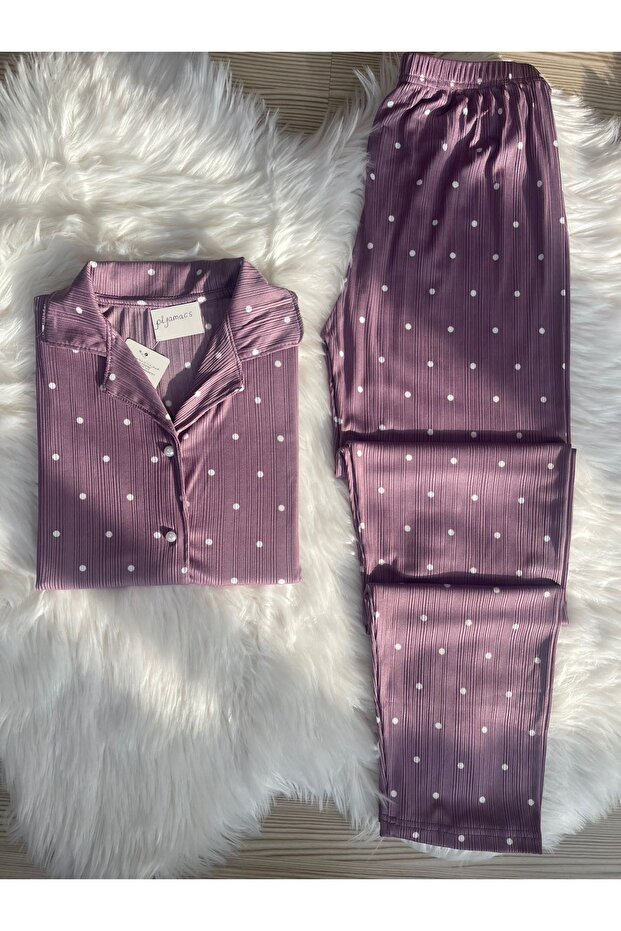 Pijamacs Mor Puantiye Desenli Pegasus Kısa Kol Pijama Takımı - Fiyatı ...