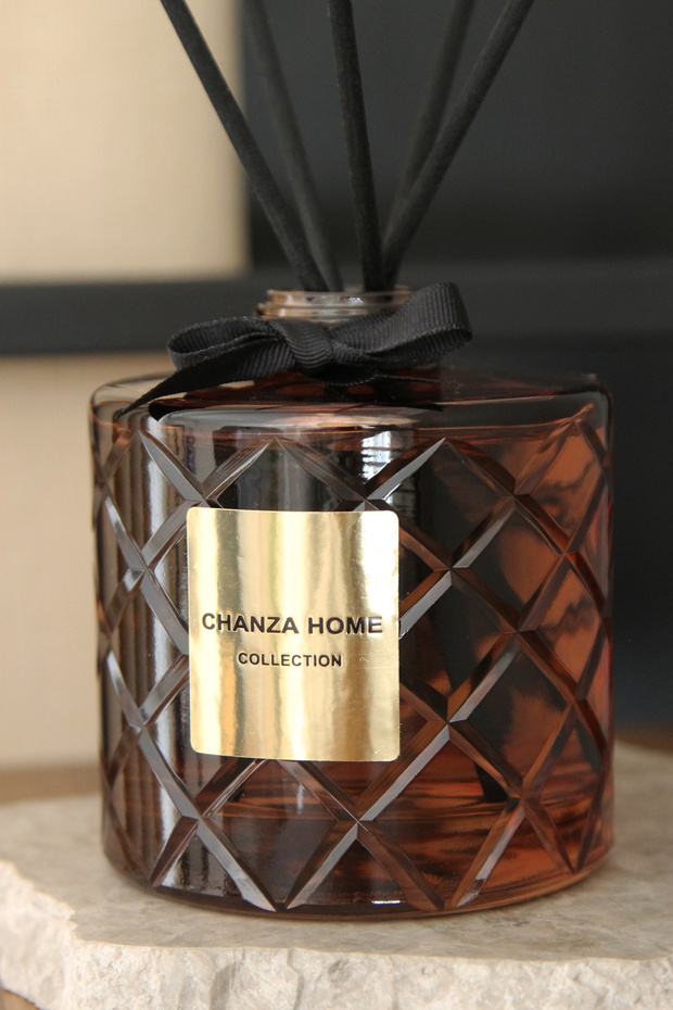 CHANZA HOME Powder Pleasure Büyük Boy Amber Rengi El Yapımı Kristal ...