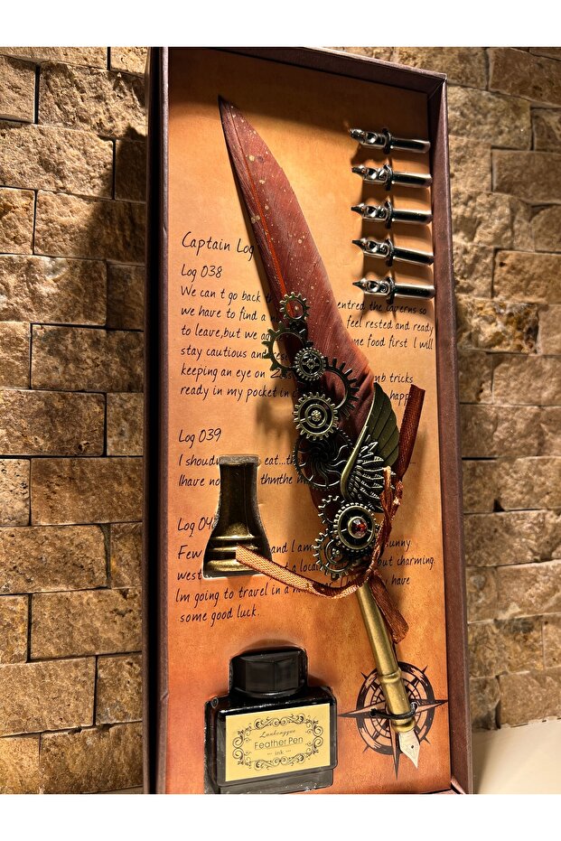 Life Divit Hokka Seti Tüylü Kalem Seti Hediyelik Taçlı Kuş Tüyü Divit ...