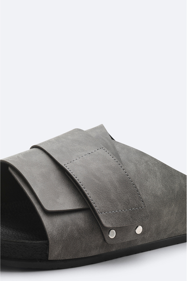 Avva Erkek Gri Tek Bantlı Hafif Rahat Taban Sandalet Terlik A51Y8302 ...