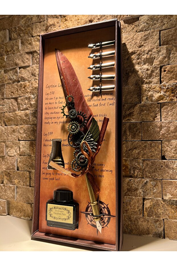 Life Divit Hokka Seti Tüylü Kalem Seti Hediyelik Taçlı Kuş Tüyü Divit ...