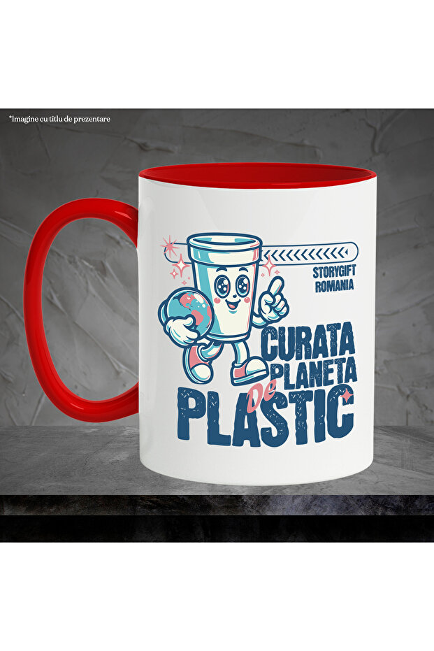 StoryGift Romania Plastic Planet Clean Mug, Recycling Trash Can, 330ml ...