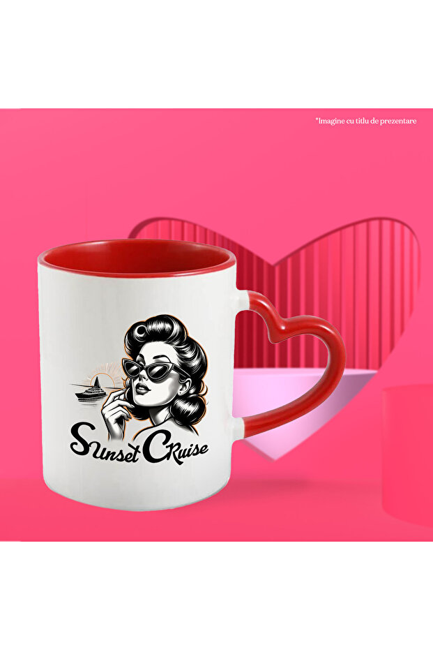 StoryGift Romania Cana cu mesajul "Sunset cruise", ilustratie, stil ...