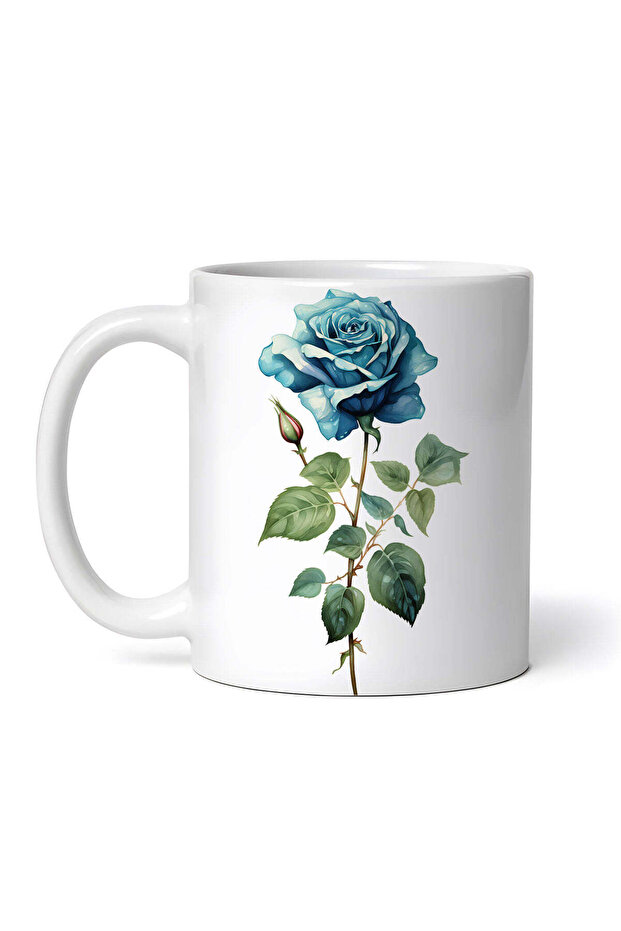 OEM Εξατομικευμένη λευκή κούπα, Blue Rose, INOVATIX®. 330ml- Trendyol