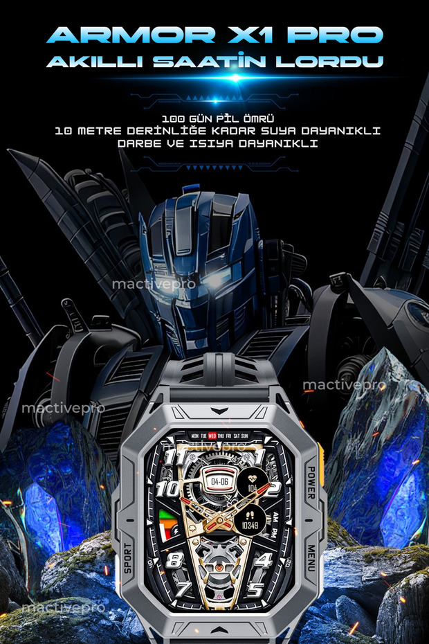 MactivePro Armor X1 Pro Ultra Dayanıklı Rugged Akıllı Saat | 1000 mAh ...