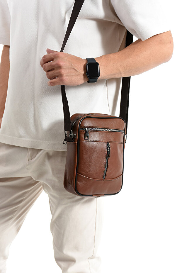 NahitaTyana Genuine Leather Men's Upright Shoulder Bag, Crossbody Bag ...