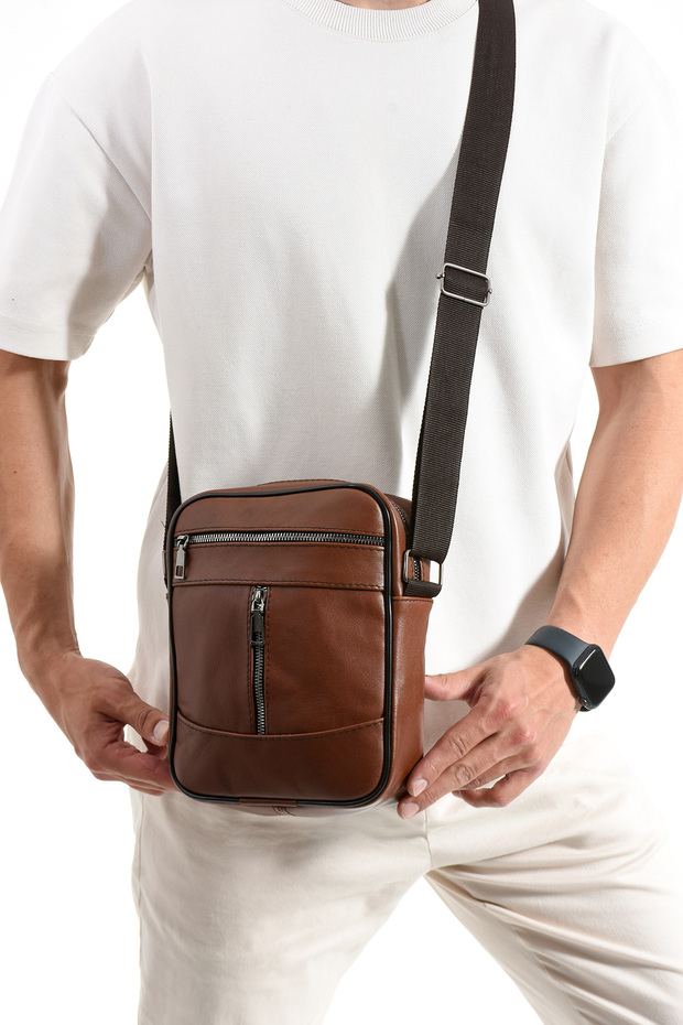 NahitaTyana Genuine Leather Men's Upright Shoulder Bag, Crossbody Bag ...