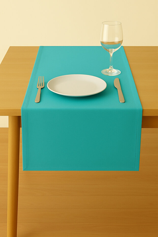 Luvora Home Luna Serisi Kadife Dokulu Dikdörtgen Runner - Turkuaz - Fiyatı, Yorumları