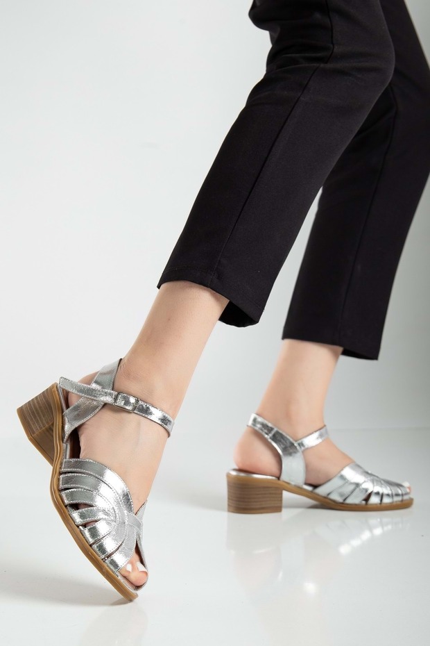 ANALİN SHOES Дамски сандали от естествена кожа с каишка за глезена ...