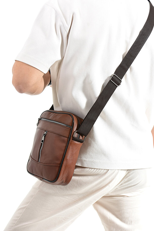 NahitaTyana Genuine Leather Men's Upright Shoulder Bag, Crossbody Bag ...