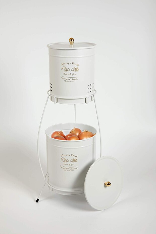 Doğa Dizayn 2 Katlı Metal Patates Soğan Kovası - Sebzelik - Patates ...