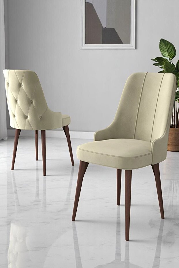 odrina Behiy Serisi 6 Adet Krem Mutfak Sandalyesi 1. Sınıf Babyface ...