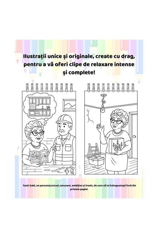 OBRO Carte de colorat pentru adulți, Tanti Gabi, Volumul 2, Cine a ...