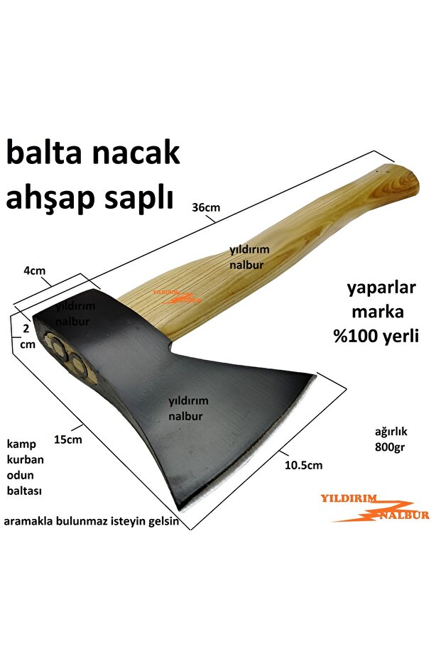 yıldırım nalbur BALTA NACAK AHŞAP SAP ODUNCU KURBAN BALTASI KEMİK KIRMA ...