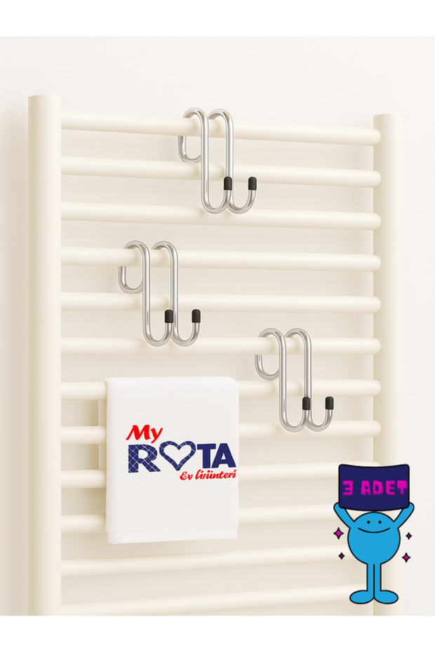 MY ROTA EV ÜRÜNLERİ Rota Kanca, 3 ADET, Havlupan Askısı, Opsiyonel ...