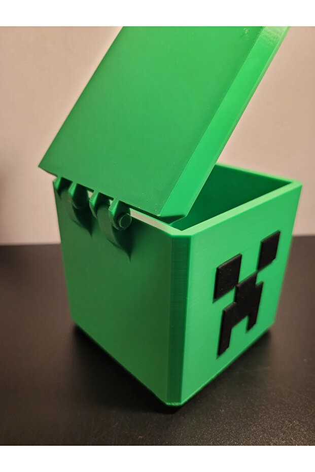 EX POL3526 Minecraft Creeper Açılır Kapanır Kapak Kutu Box Yeşil 10cm ...