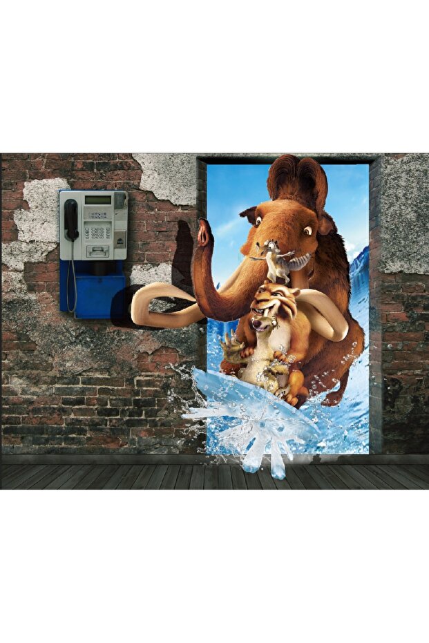 media Self-adhesive and washable wall mural Escape from ice age, 250 x ...