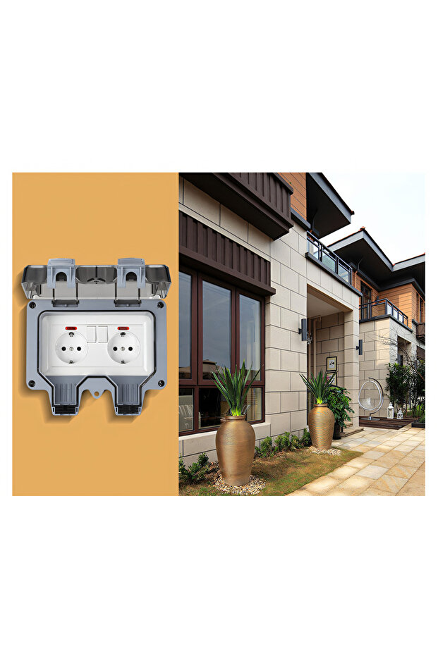 BOEM Outdoor double socket, European Model, 250V/16A, IP66, water and ...
