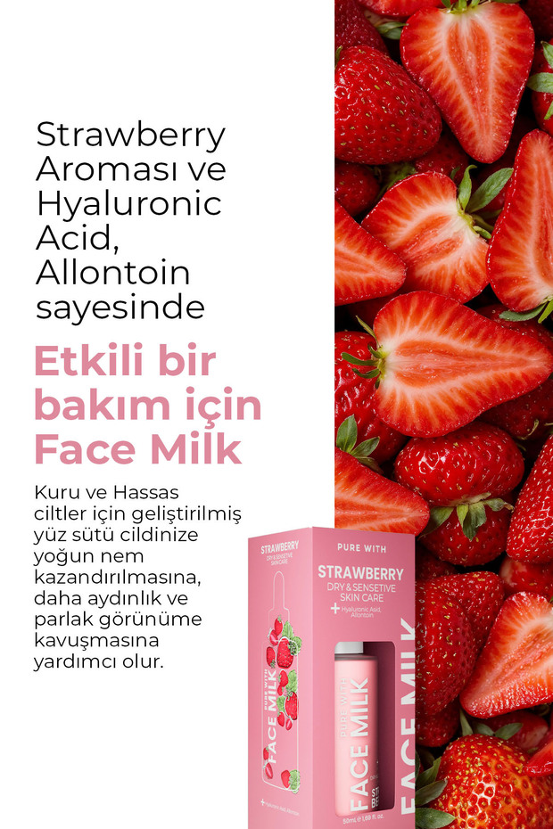 Pure with Çilek Özlü Hassas Cilt İçin Yoğun Nemlendirici Yüz Sütü 150 ...