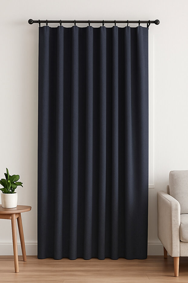 Luvora Home Nova Serisi Pilesiz Keten Fon Perde - Lacivert - Fiyatı, Yorumları