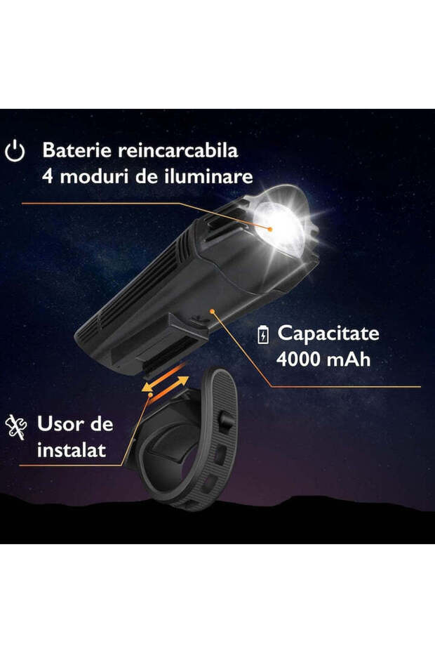 Huerler Set Far si Stop Bicicleta Lightly Pro, LED CREE Ultra Bright ...