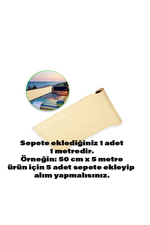 BİLGİÇÇADIR %95 KREM Renk Gölgelik File Balkon-Çit-Yükseklik(Cm ...