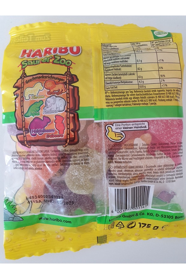 Haribo HARİBO SAURER ZOO 175G - Fiyatı, Yorumları