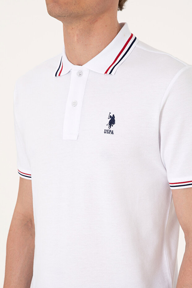 U.S. Polo Assn. Men's Regular Fit White Polo Neck Basic T-Shirt ...