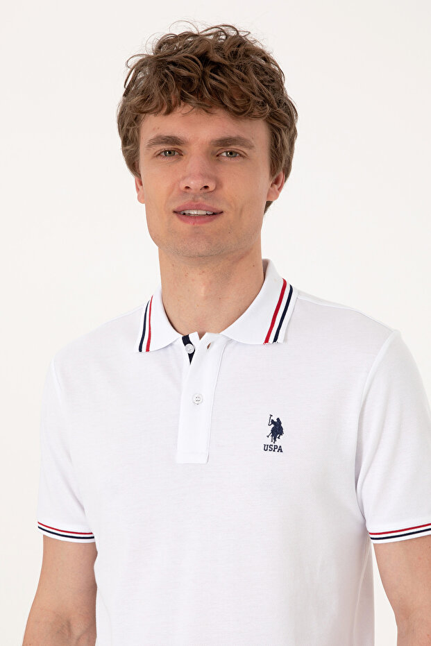 U.S. Polo Assn. Men's Regular Fit White Polo Neck Basic T-Shirt ...