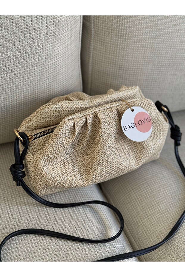 BAGLOVİS Women's Woven Textured Women's Shoulder Bag with Zipper and ...