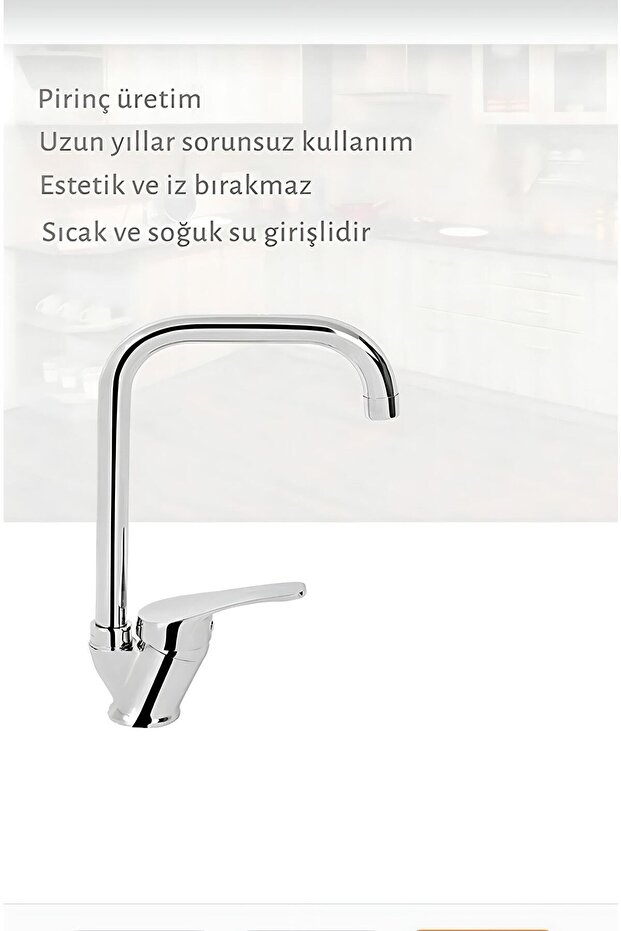 Genel Markalar Kca Çift Su Girişli Köşe Borulu Mutfak Eviye Bataryası ...