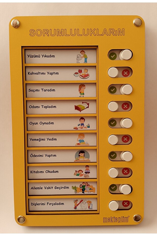 mekteplim Eğitici Günlük Rutin Checklist Görev Ve Sorumluluk Tablosu ...