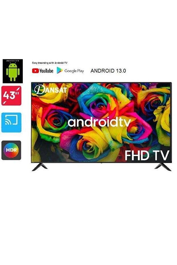 Dansat 43-inch Full HD Smart TV (Android 0.13) with Wall Mount DTD43BF ...