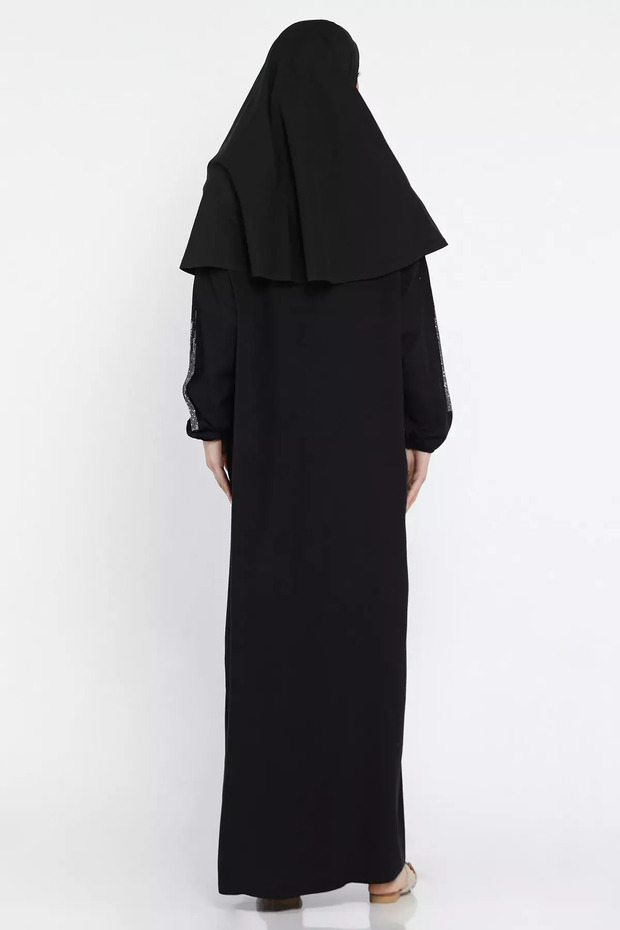 Zehra Gül Siyah Kadın Pratik Başörtüsü Ve Çantalı Taş İşlemel Viskon ...