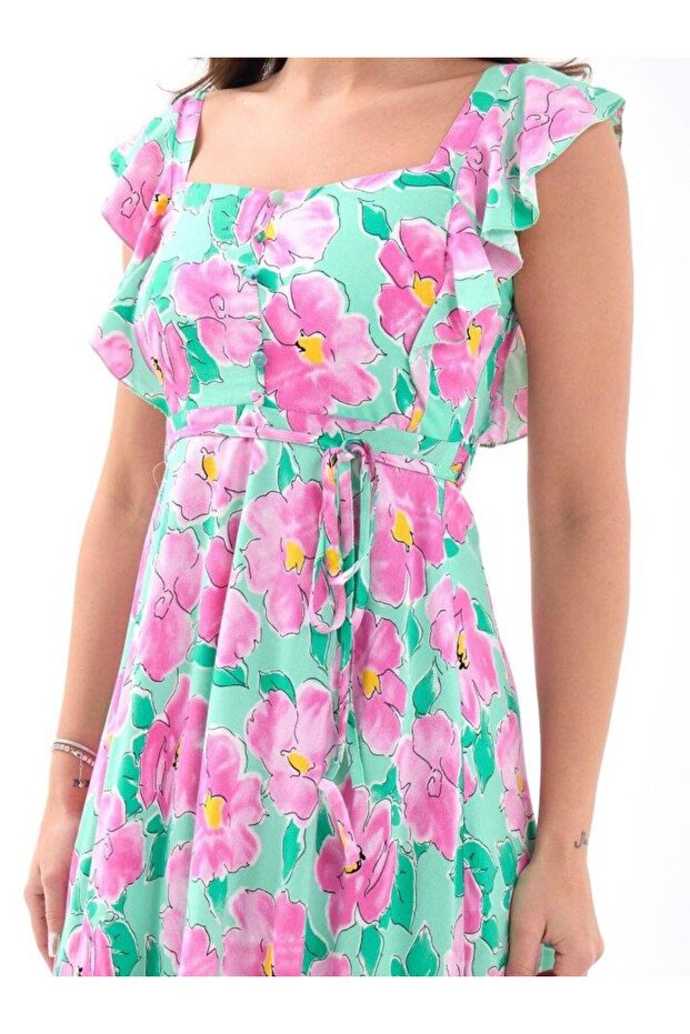 buğrahayalin 5370 ELBİSE-PEMBE GÜL DESEN - Fiyatı, Yorumları
