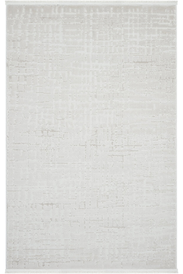 Cool Halı Nevada 2508 Beige White Striped Soft Machine Rug Embossed ...