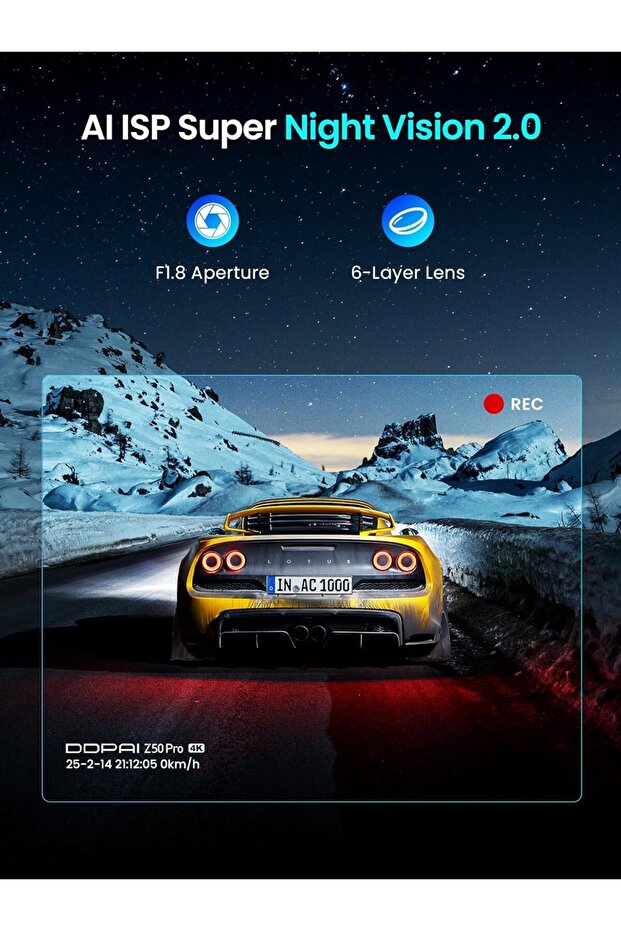 DDPAI Dash Cam for Cars, 4K+1080P Front and Rear Dashcam for Cars- Trendyol