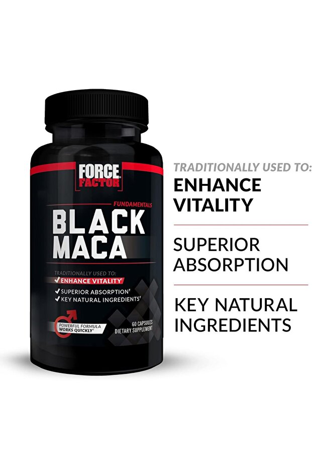 force factor Black Maca Root Vitality Supplement for Men with Superior ...