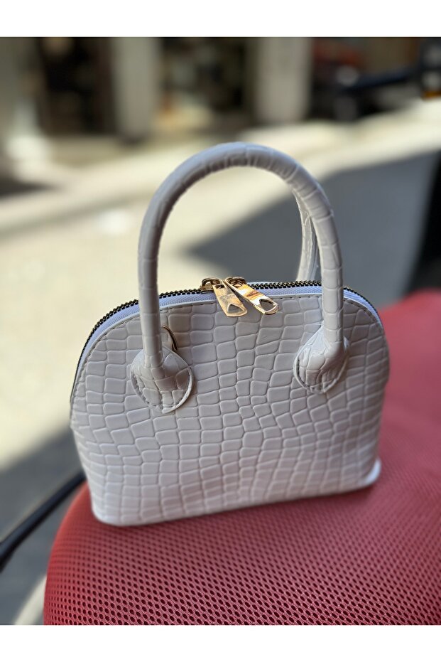 ZEYS Kadın Parlak Mini Kroko Desen Uzun Askılı El, Omuz Çantası ...