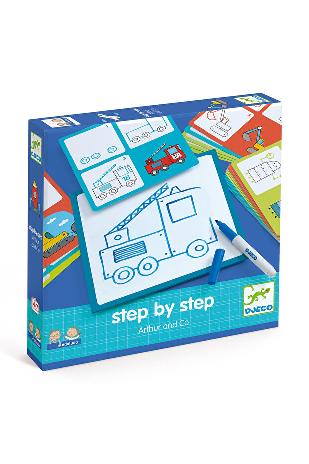 djeco Eduludo Game Draw vehicles and robots step by step, Djeco ...