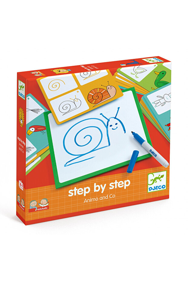 djeco Eduludo Game Draw animals step by step, Djeco, premium- Trendyol
