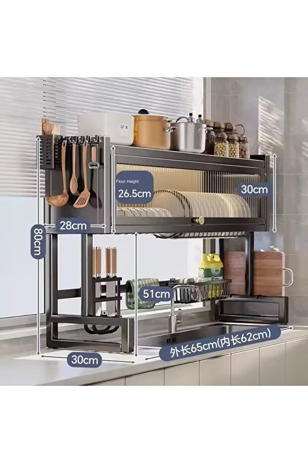 Generic Large Capacity Organization Kitchen Sink Storage Shelf Dish ...